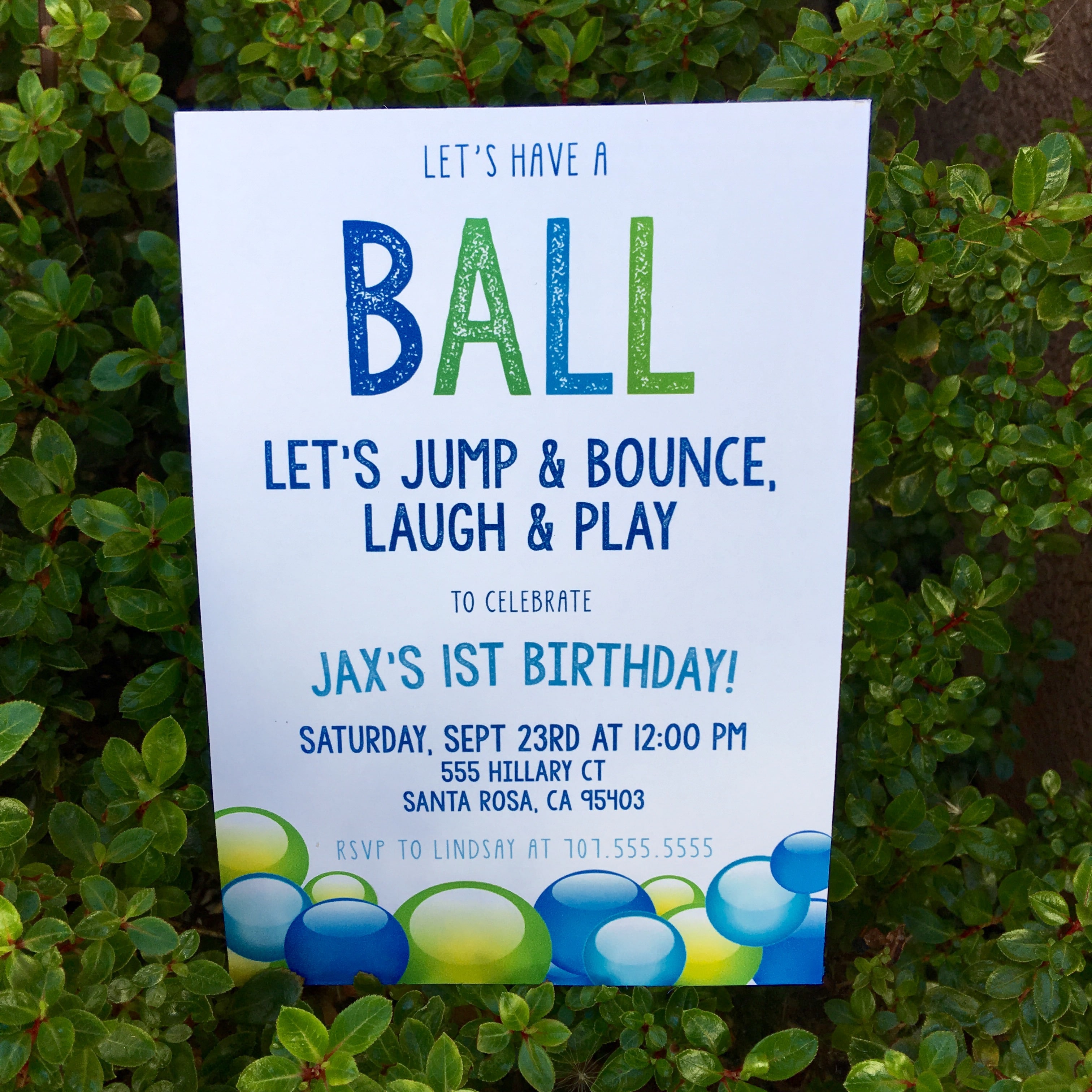 Blue and Green Ball Party Decorations - A Touch of LA