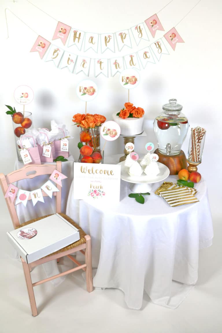 Sweet as A Peach Birthday Decorations - A Touch of LA