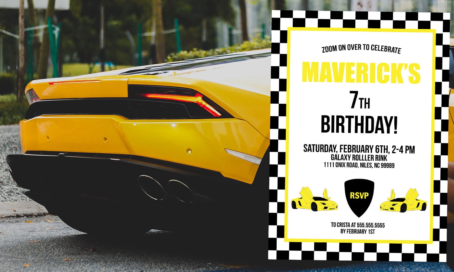 Yellow Luxury Car Party Supplies and Ideas - A Touch of LA