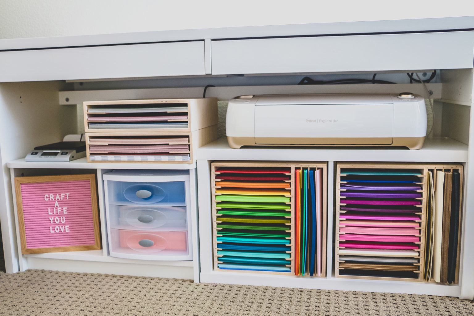 The Best Cricut Desk Setup and Paper Organization - A Touch of LA
