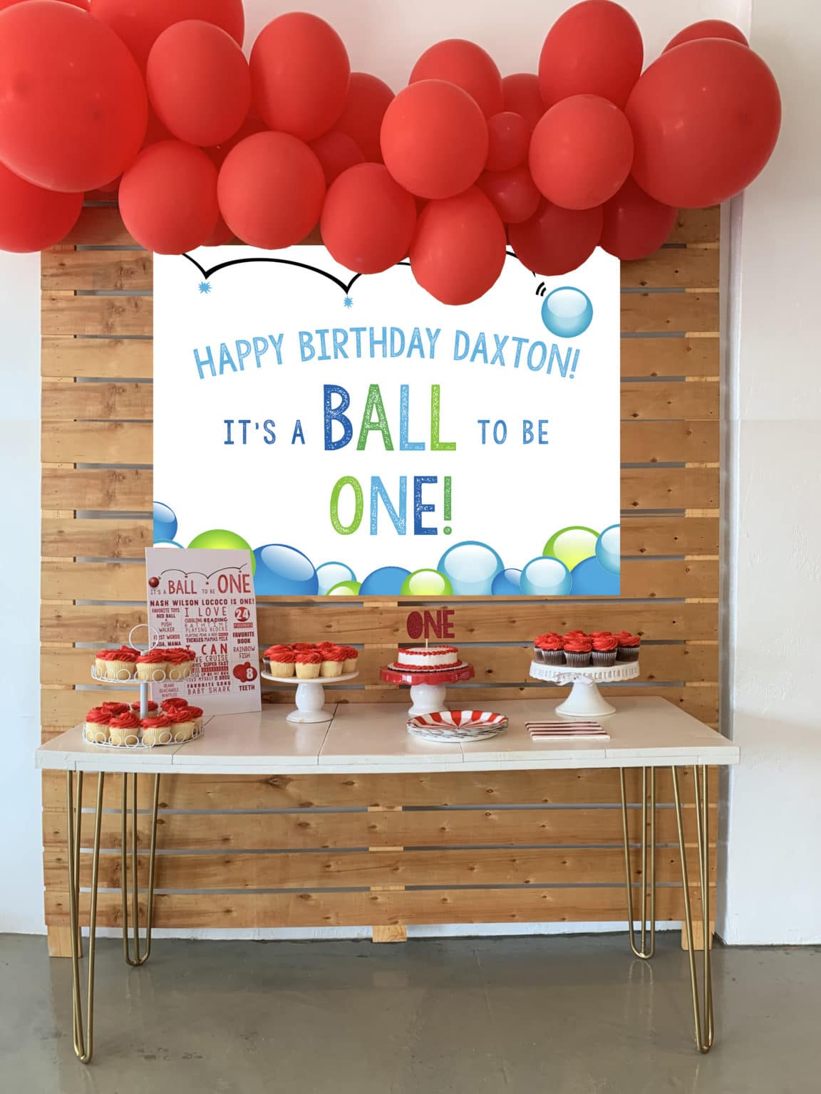 Blue and Green Ball Party Decorations - A Touch of LA