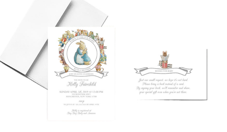 Beatrix Potter Baby Shower Invitations - A Touch of LA