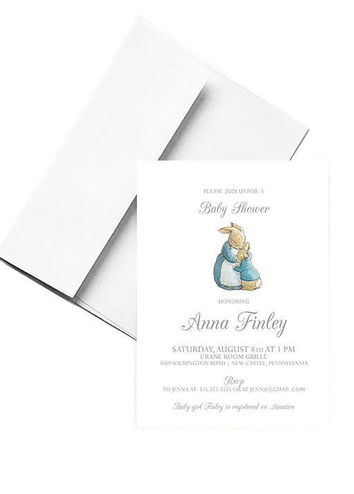 Beatrix Potter Baby Shower Invitations - A Touch of LA