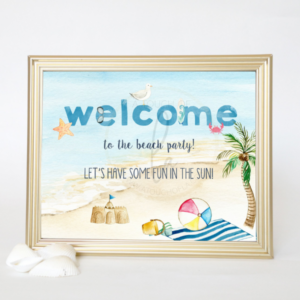 Beach Party Decorations Pack: Printable Decorations - A Touch of LA
