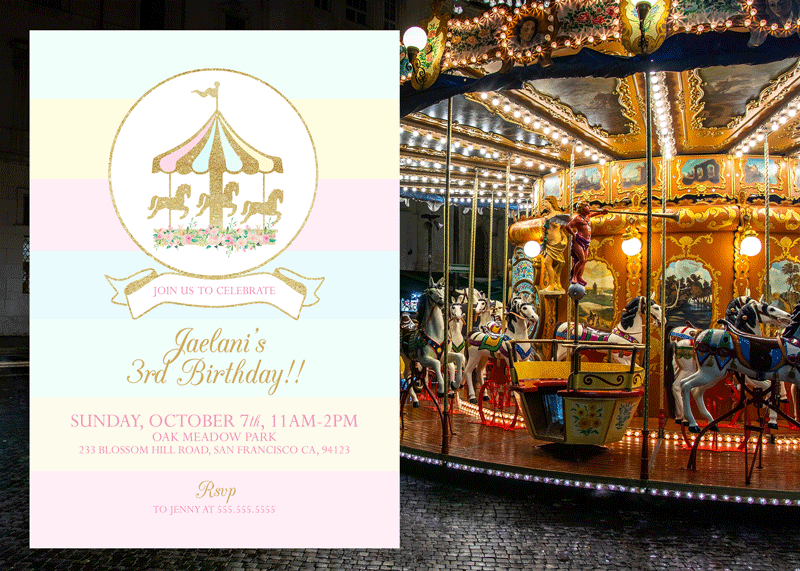 How to Decorate with Printable Carousel Party Decorations - A Touch of LA