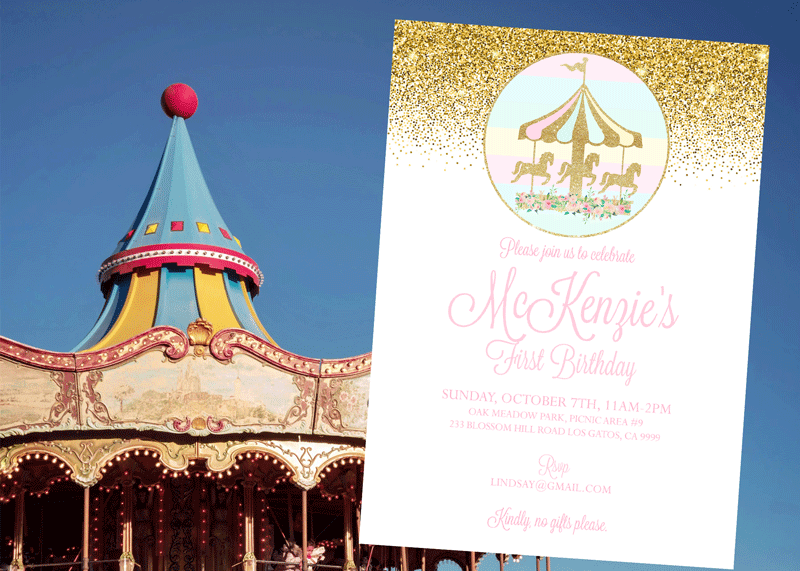 How to Decorate with Printable Carousel Party Decorations - A Touch of LA
