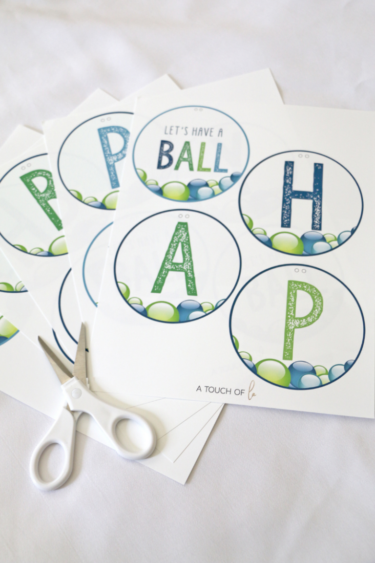 Printable Green & Blue Bouncy Ball Party Decorations - A Touch of LA