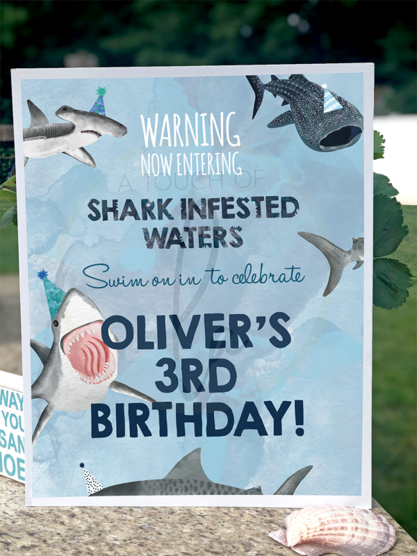 Printable Shark Birthday Party Decorations - A Touch of LA